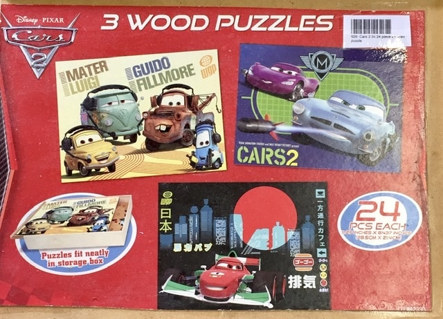 Cars 2 3x 24 piece wooden puzzle